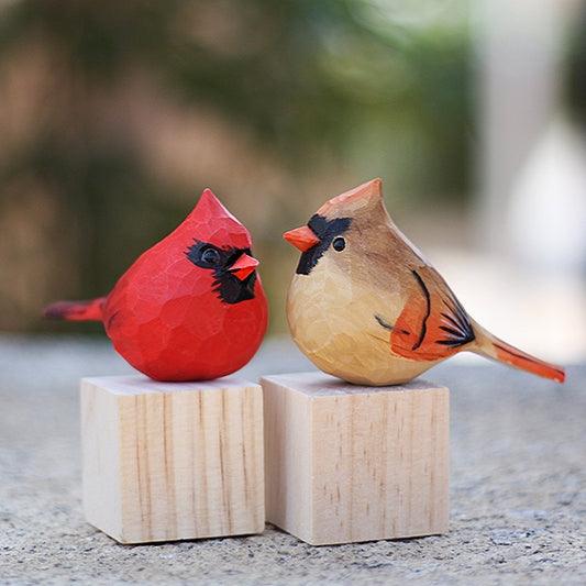 Handcrafted Northern Cardinal Wooden Bird Figurines – Wooden Islands