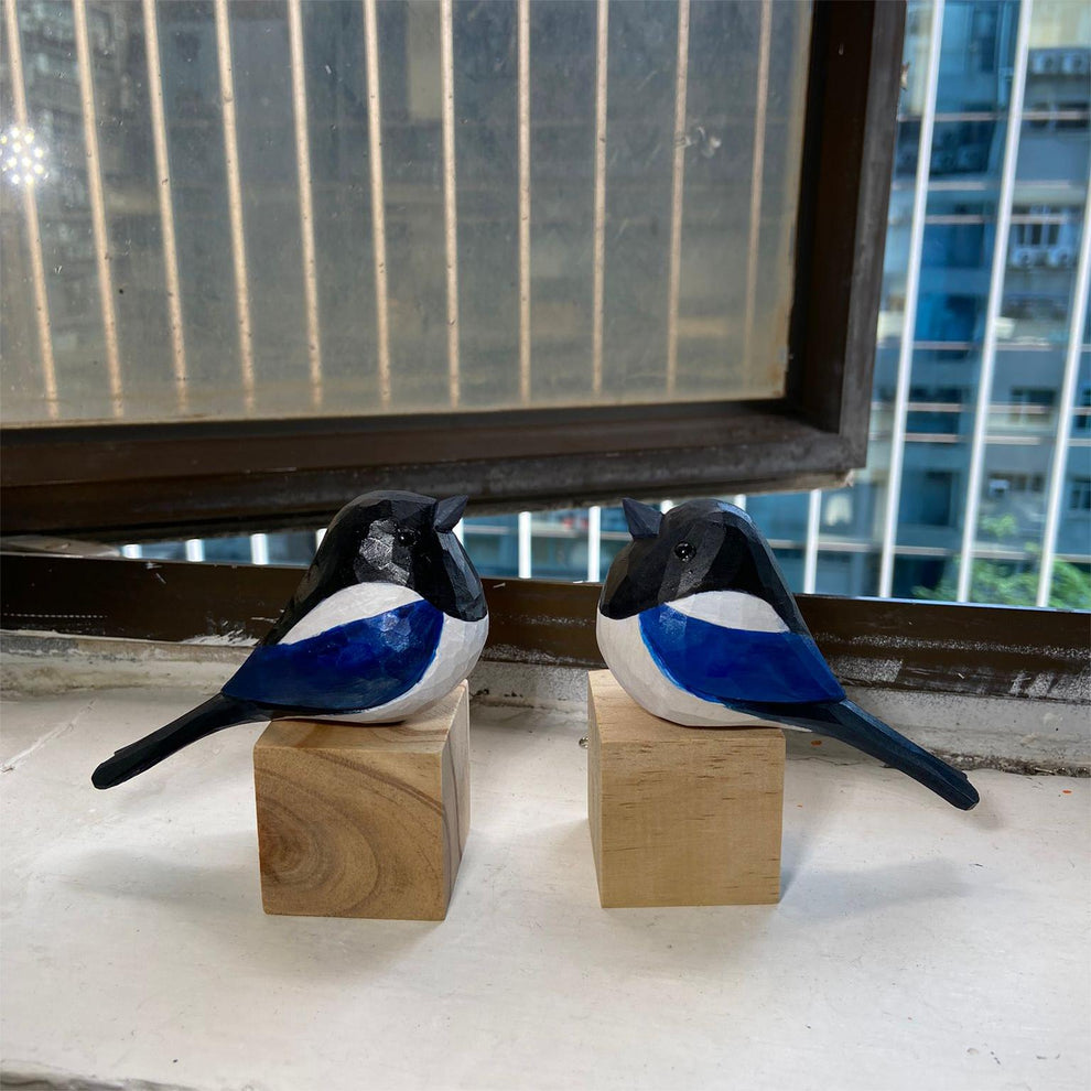 Hand-Painted Wooden Magpie Home Decor Bird Figure – Wooden Islands