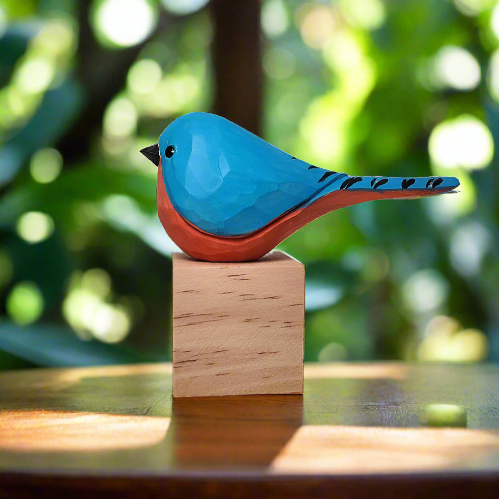 Eastern Bluebird Figurine - North American Songbird Decor – Wooden Islands