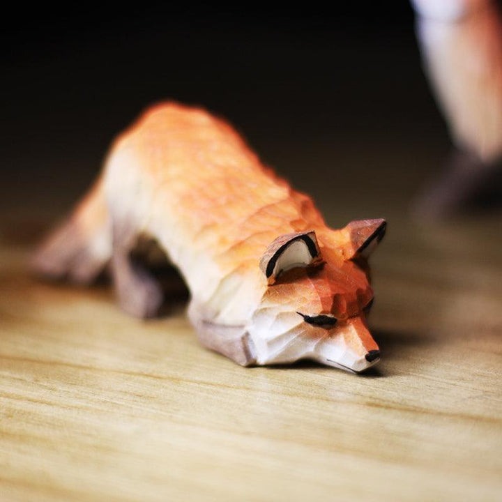 Hand-Carved Wooden Painted Animal Figurine | Wooden Islands