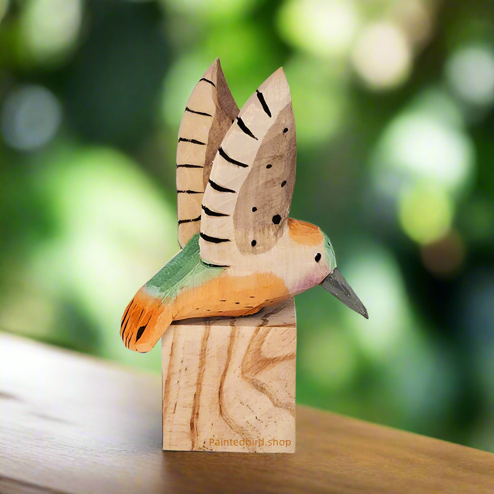 Hand Carved Painted Hummingbird Wooden Bird Home Decor Gift – Wooden ...