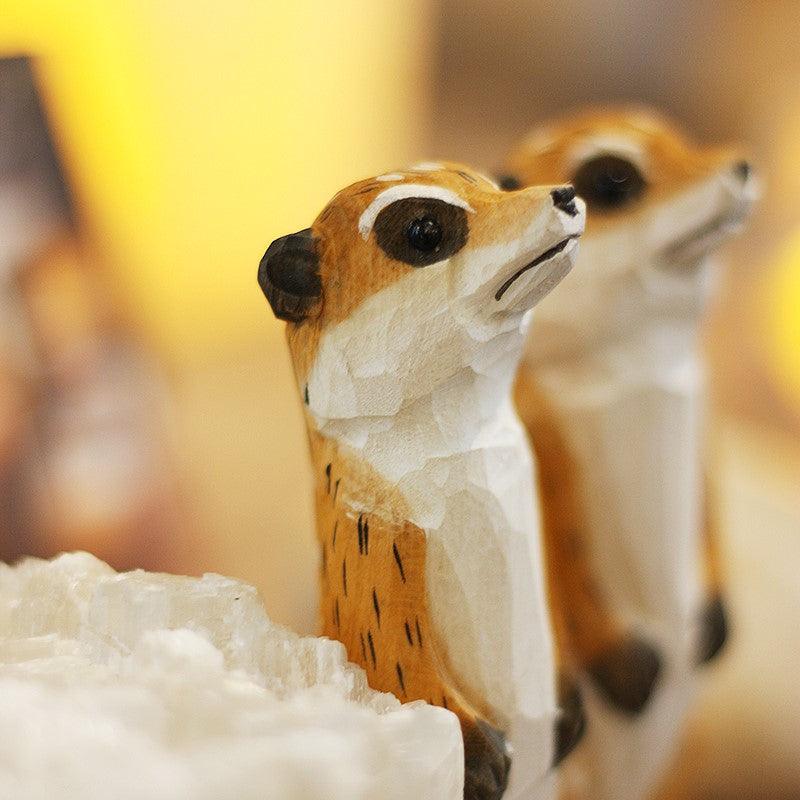 Meerkat Hand-Painted Animal Wood Figure for Home Decor – Wooden Islands