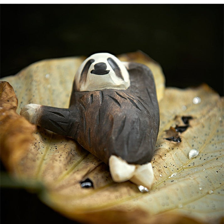 Sloths Sculpted Hand-Painted Wood Figure - Unique Animal Art – Wooden ...