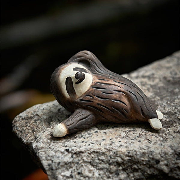 Sloths Sculpted Hand-Painted Wood Figure - Unique Animal Art – Wooden ...