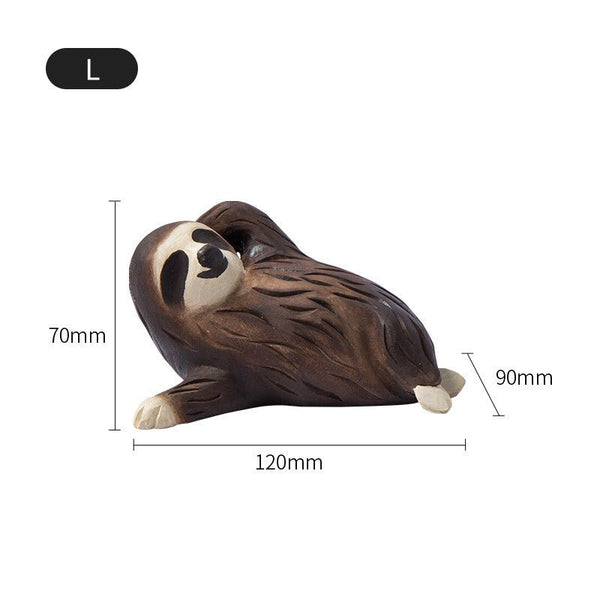 Sloths Sculpted Hand-Painted Wood Figure - Unique Animal Art – Wooden ...